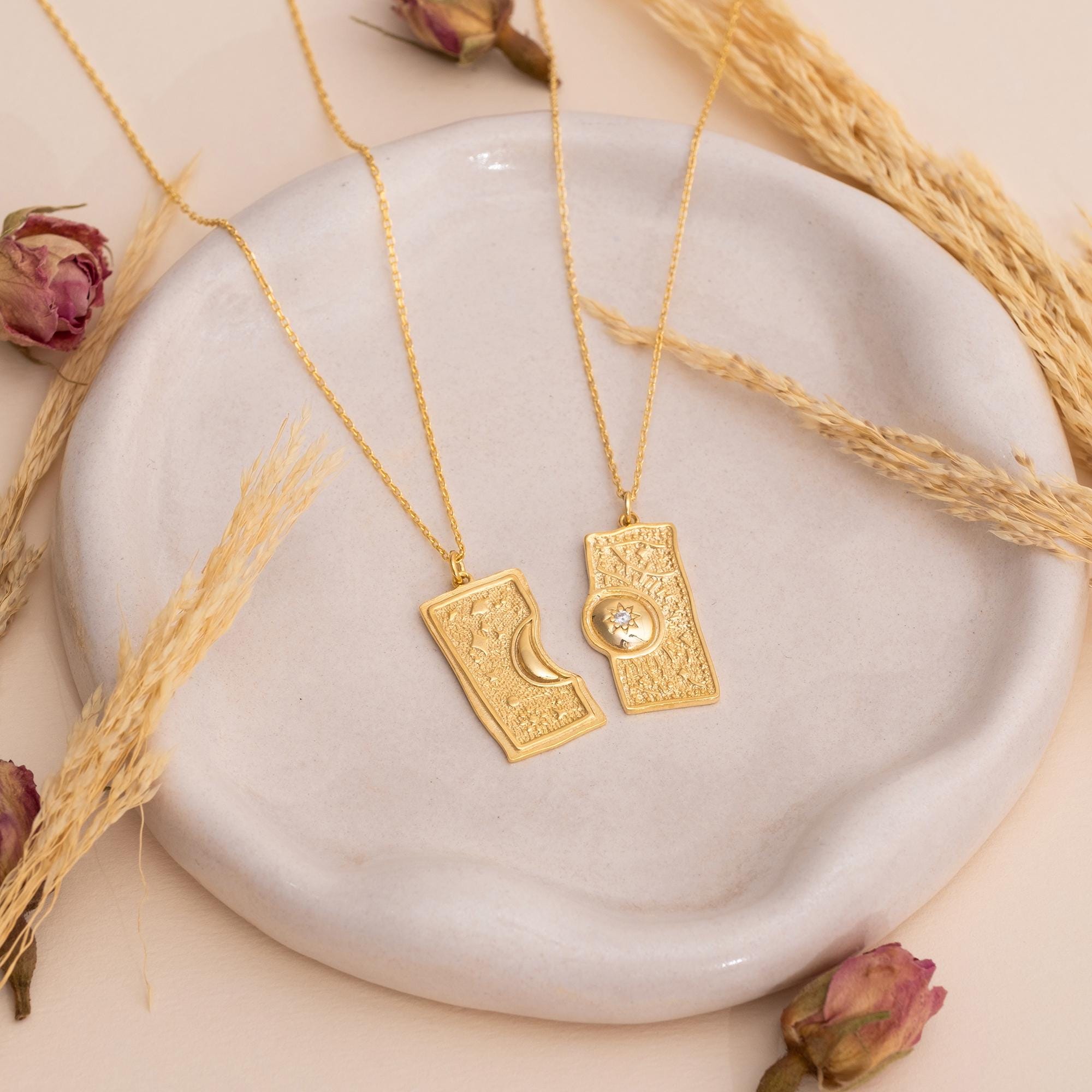 Custom Sun & Moon Matching Necklace, Personalized Couples or Best ...