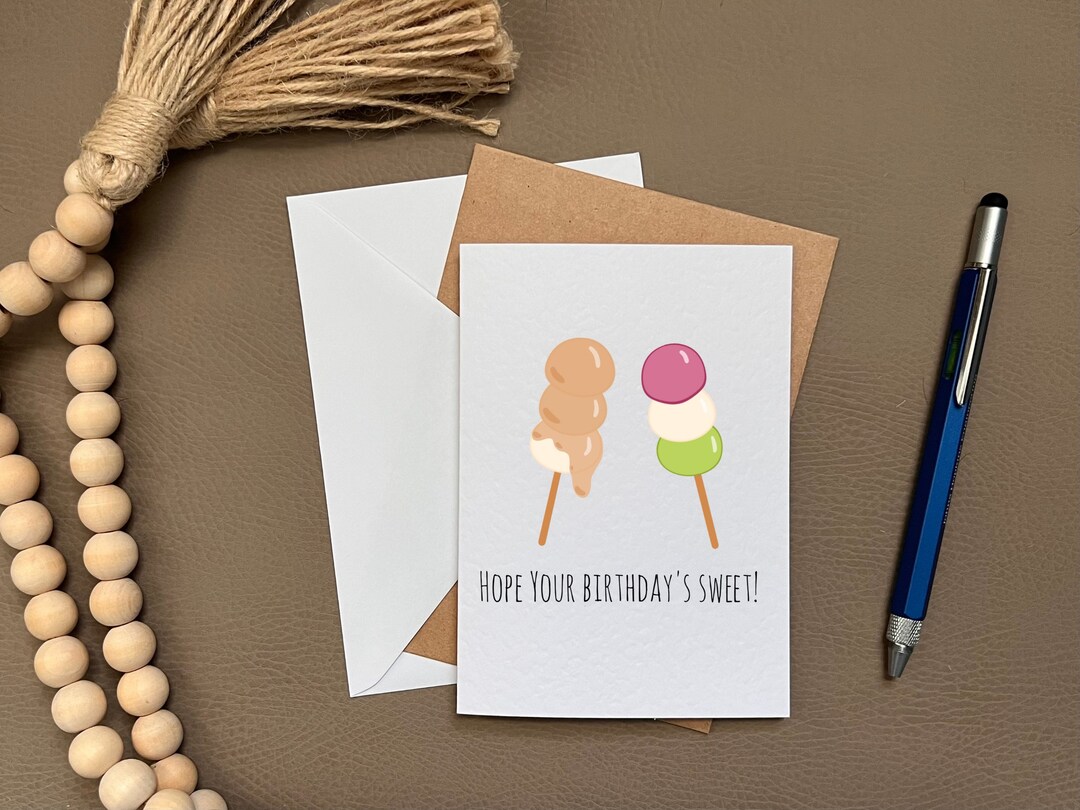 Dango Birthday Card: Food Pun, Handmade Japanese Card - Etsy