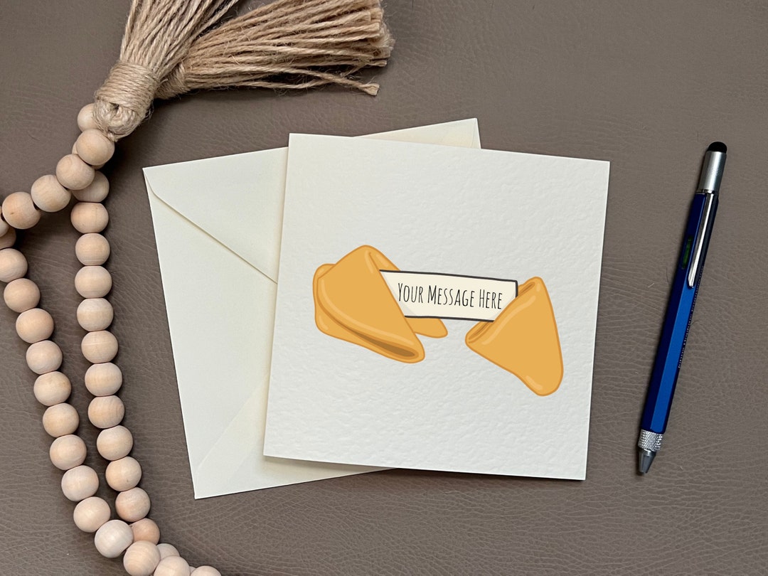 Handmade Fortune Cookie Card: Customizable Message, Lucky Gift - Etsy