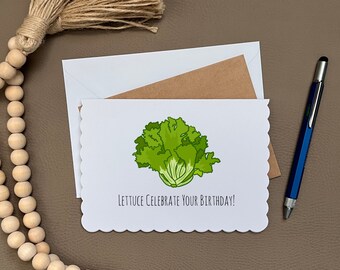Lettuce Birthday Card - Etsy