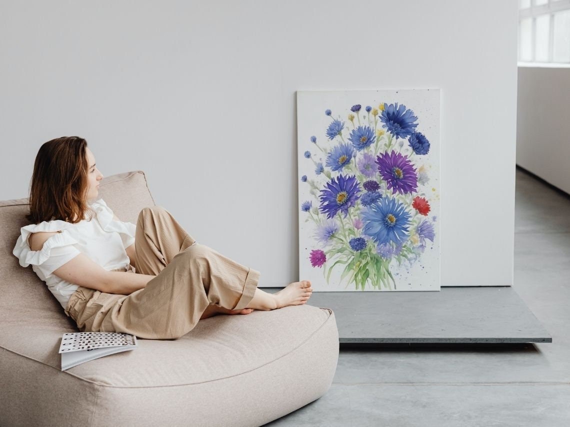 Blue Cornflower Printable, Cornflower Digital Print, Cornflower ...