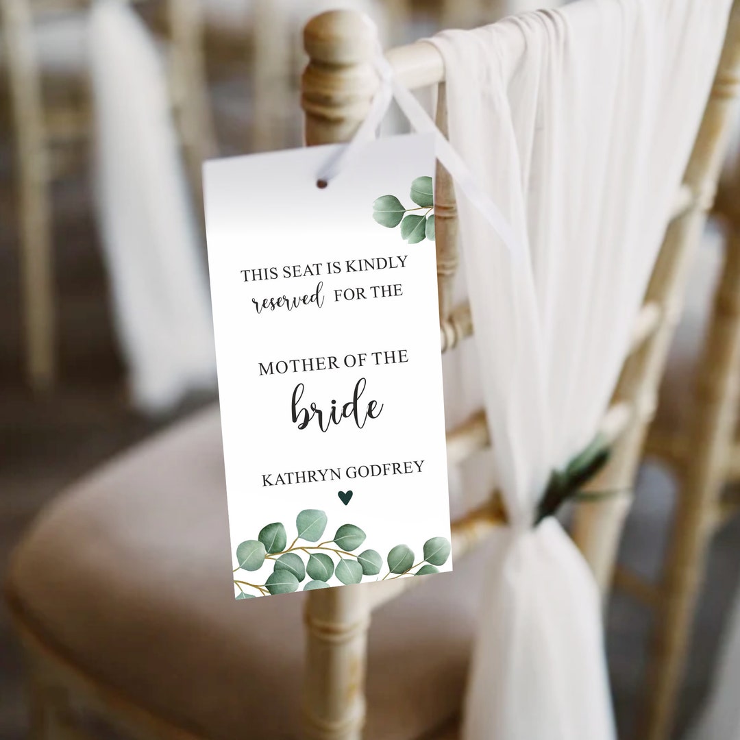Reserved Seat Tags Wedding Tags Wedding Ceremony Chair Tags Wedding ...