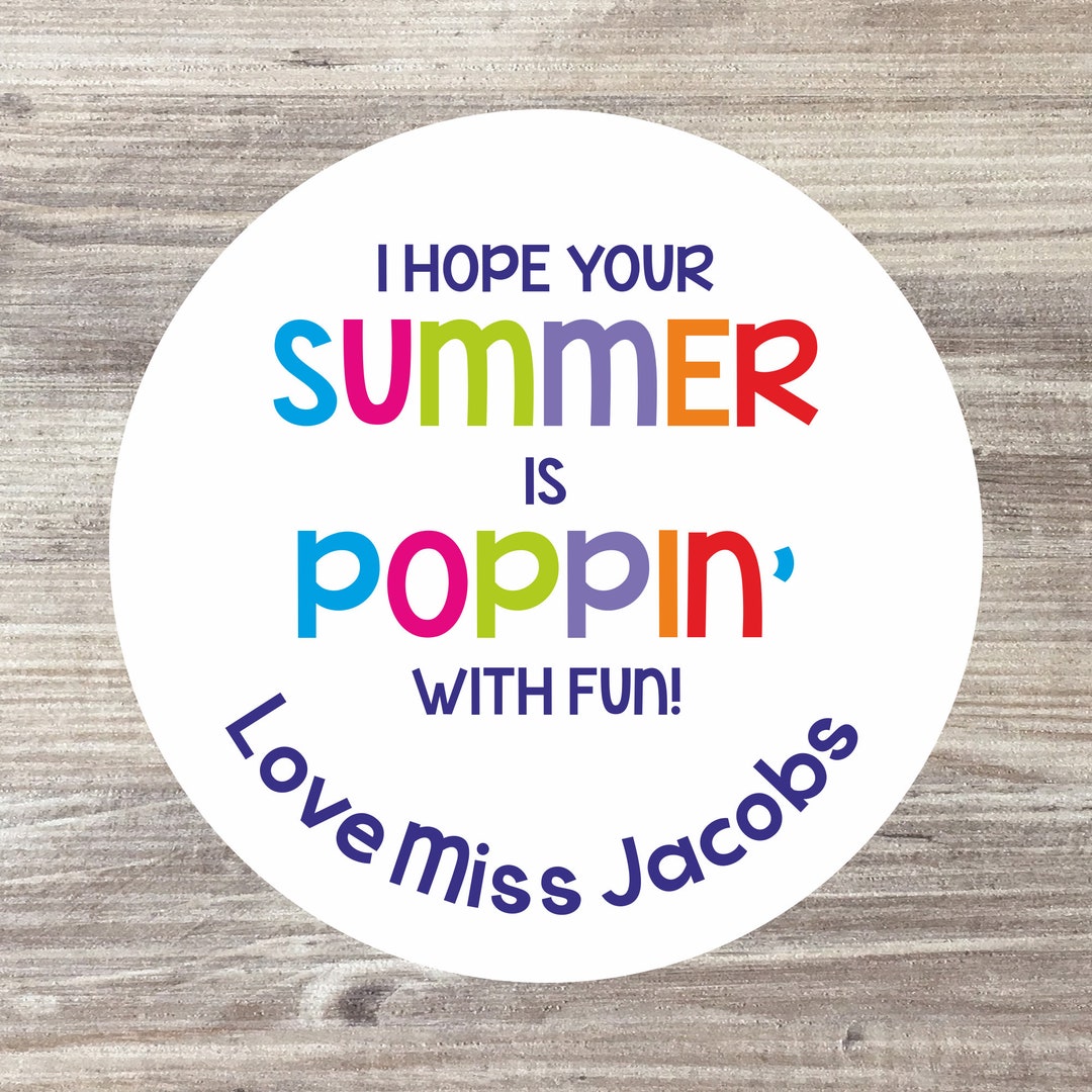 48 X Personalised End of School Pop It Stickers End of Year Student ...