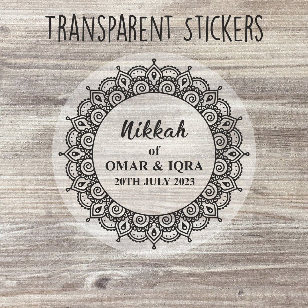 Personalised Nikkah Stickers, Wedding Stickers, Wedding Favour Stickers ...