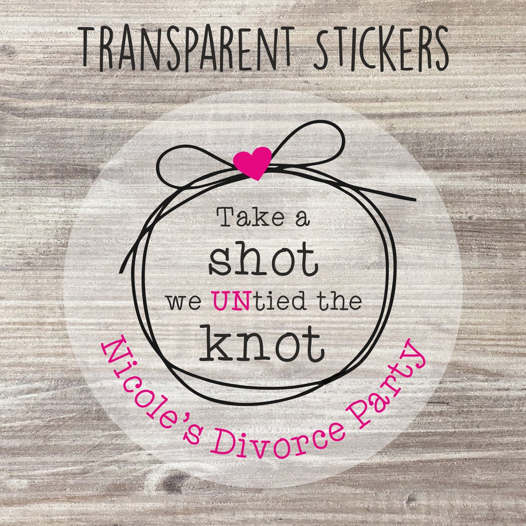 Divorce Party Stickers, Personalised Divorce Party, Divorce Favour ...