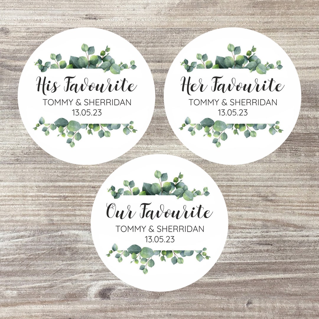 48 X His & Her Favourite Make Your Own Wedding Favours Personalised ...