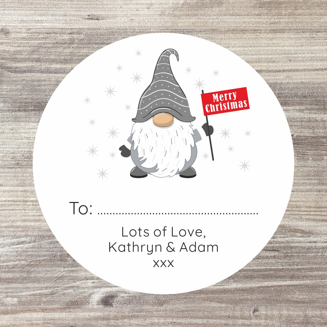 48 X Christmas Gonk Stickers // Personalised Christmas Stickers ...