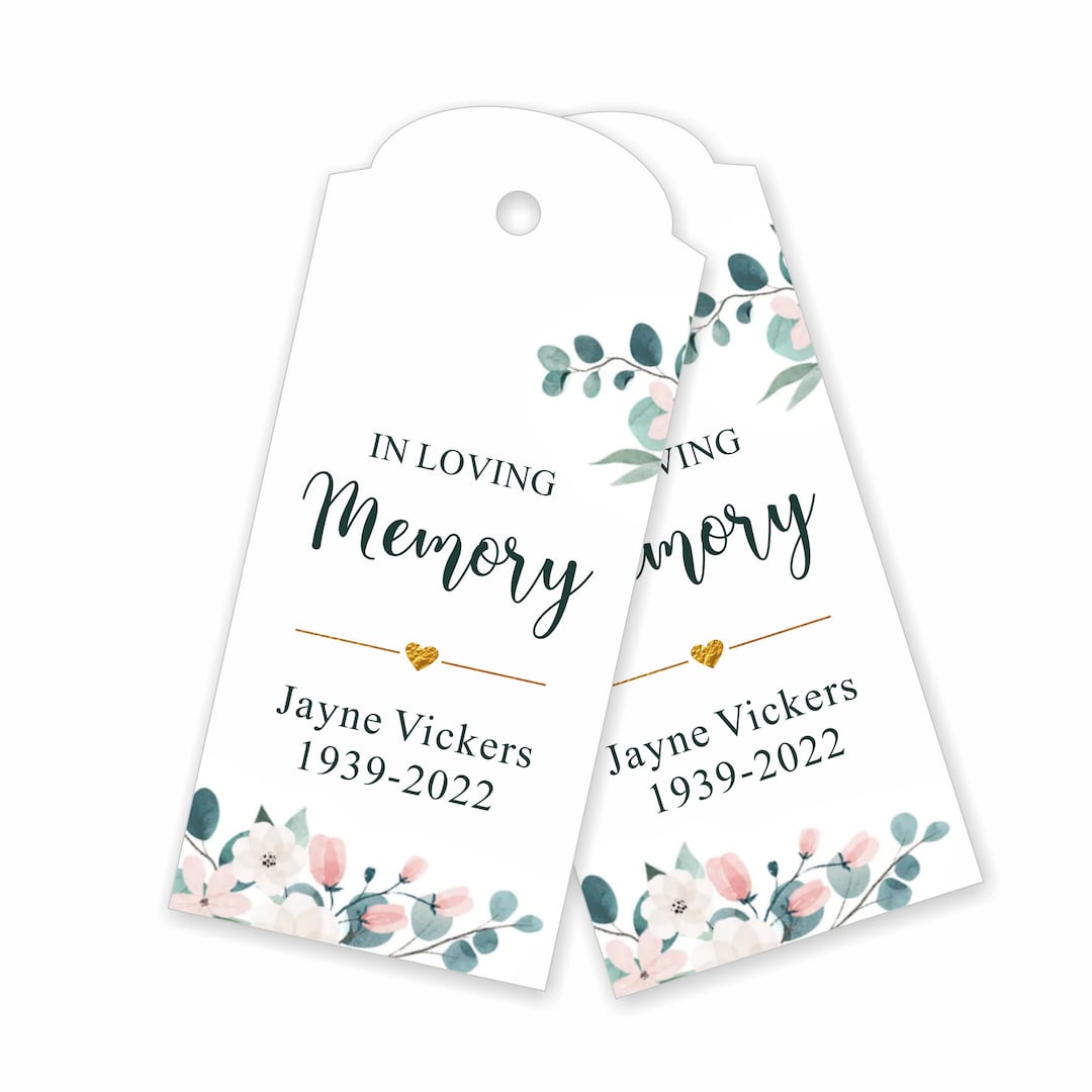 In Loving Memory of Gift Tags, Celebration of Life, Funeral Thank You ...