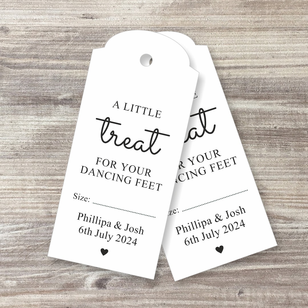 30 X Dancing Feet Tags / Flip Flop Wedding Favour / Personalised ...