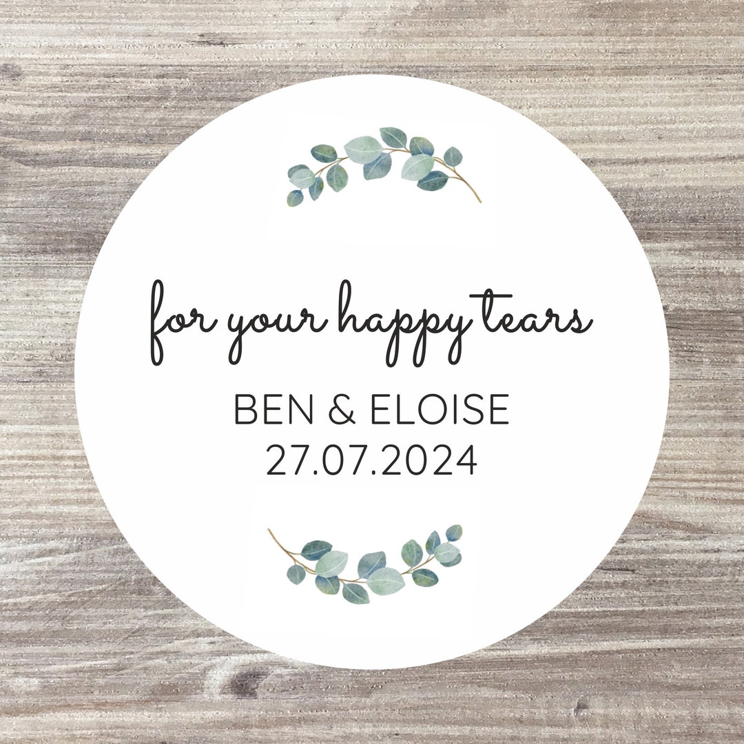 70 X for Your Happy Tears Stickers / Wedding Stickers, Personalised ...