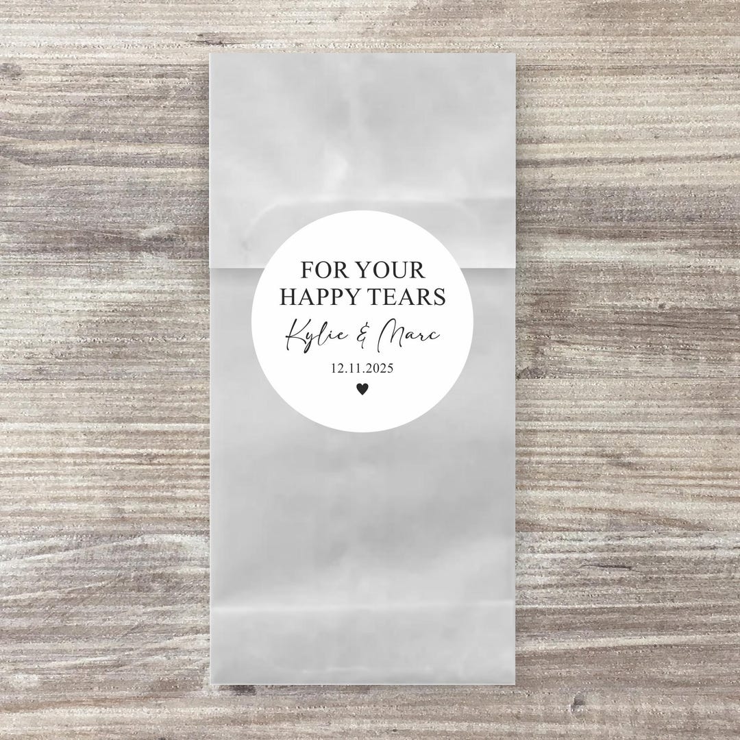 For Your Happy Tears Tissue Packs | Wedding Tissue Stickers and Packets ...