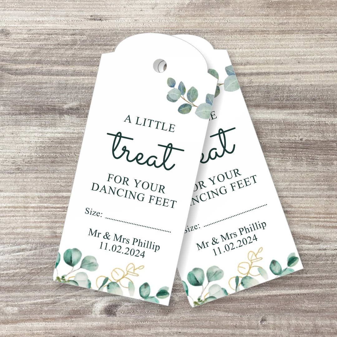 30 X Dancing Feet Tags / Flip Flop Wedding Favour / Personalised ...
