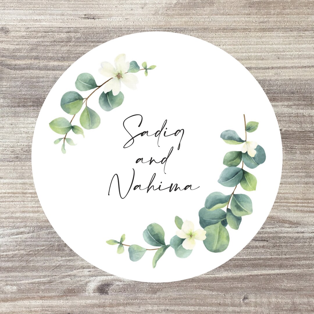 70 X Personalised Wedding Stickers, Wedding Name Stickers, Wedding ...