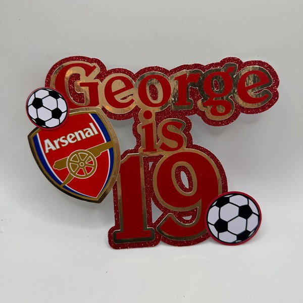 Arsenal Cake Topper - Etsy UK