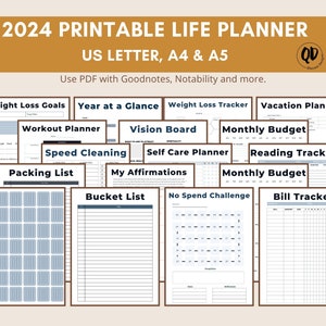 The Ultimate Mens 2024 Life Planner Printable and Digital PDF, All in ...