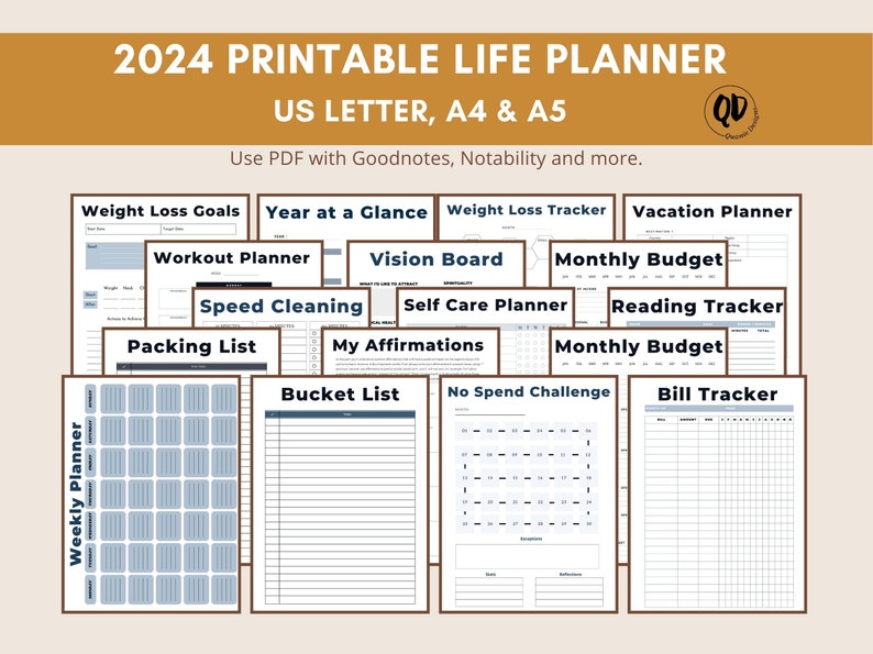 The Ultimate Mens 2024 Life Planner Printable and Digital PDF, All in ...