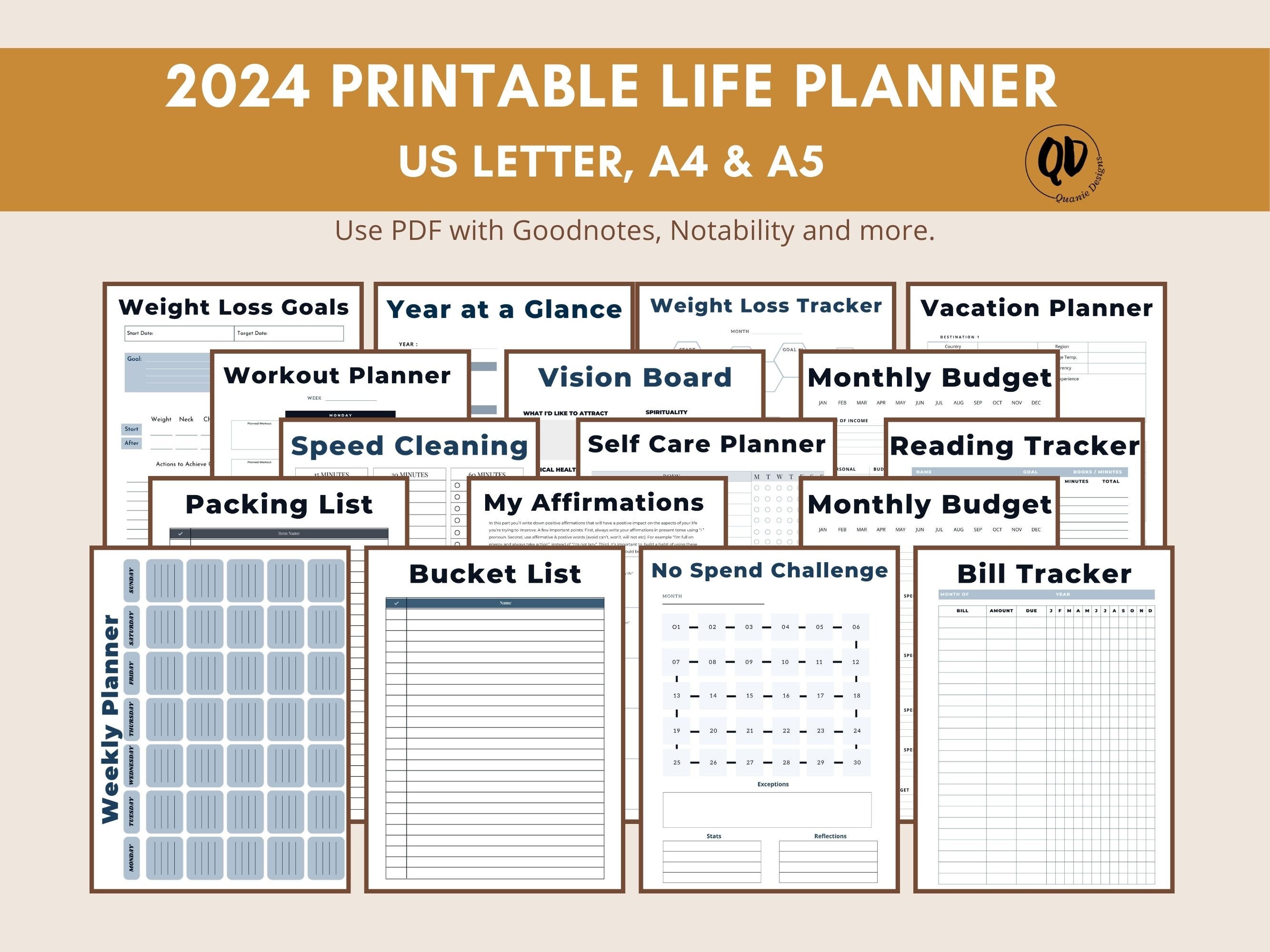 The Ultimate Mens 2024 Life Planner Printable and Digital PDF, All in ...