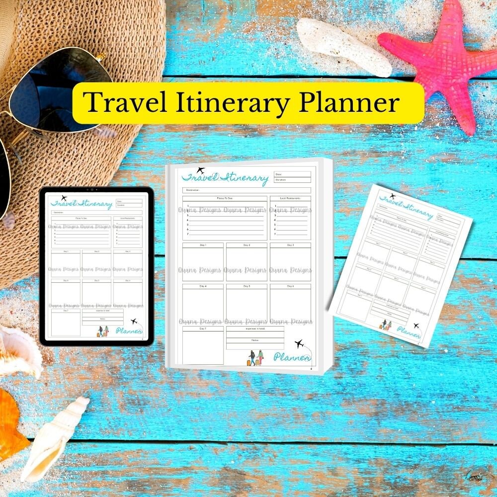 7 Day Travel Itinerary Planner Cruise Itinerary Vacation - Etsy