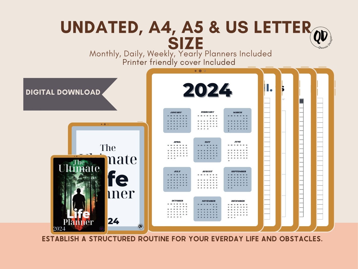 The Ultimate Mens 2024 Life Planner Printable and Digital PDF, All in ...