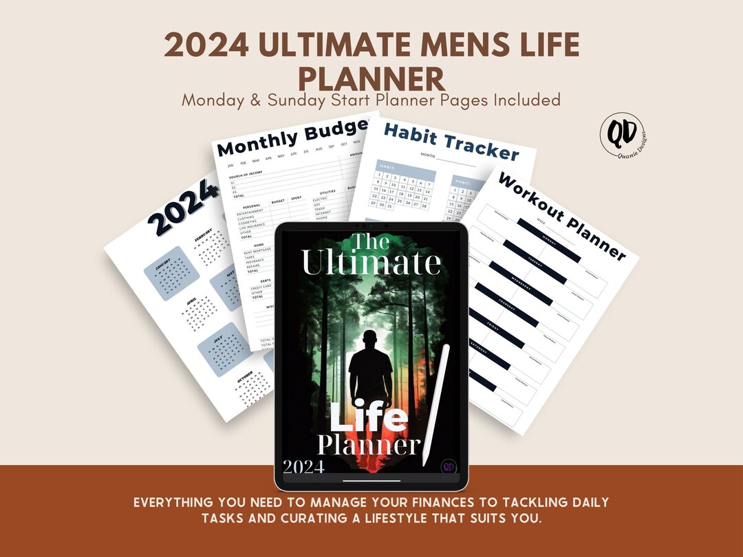 The Ultimate Mens 2024 Life Planner Printable and Digital PDF, All in ...