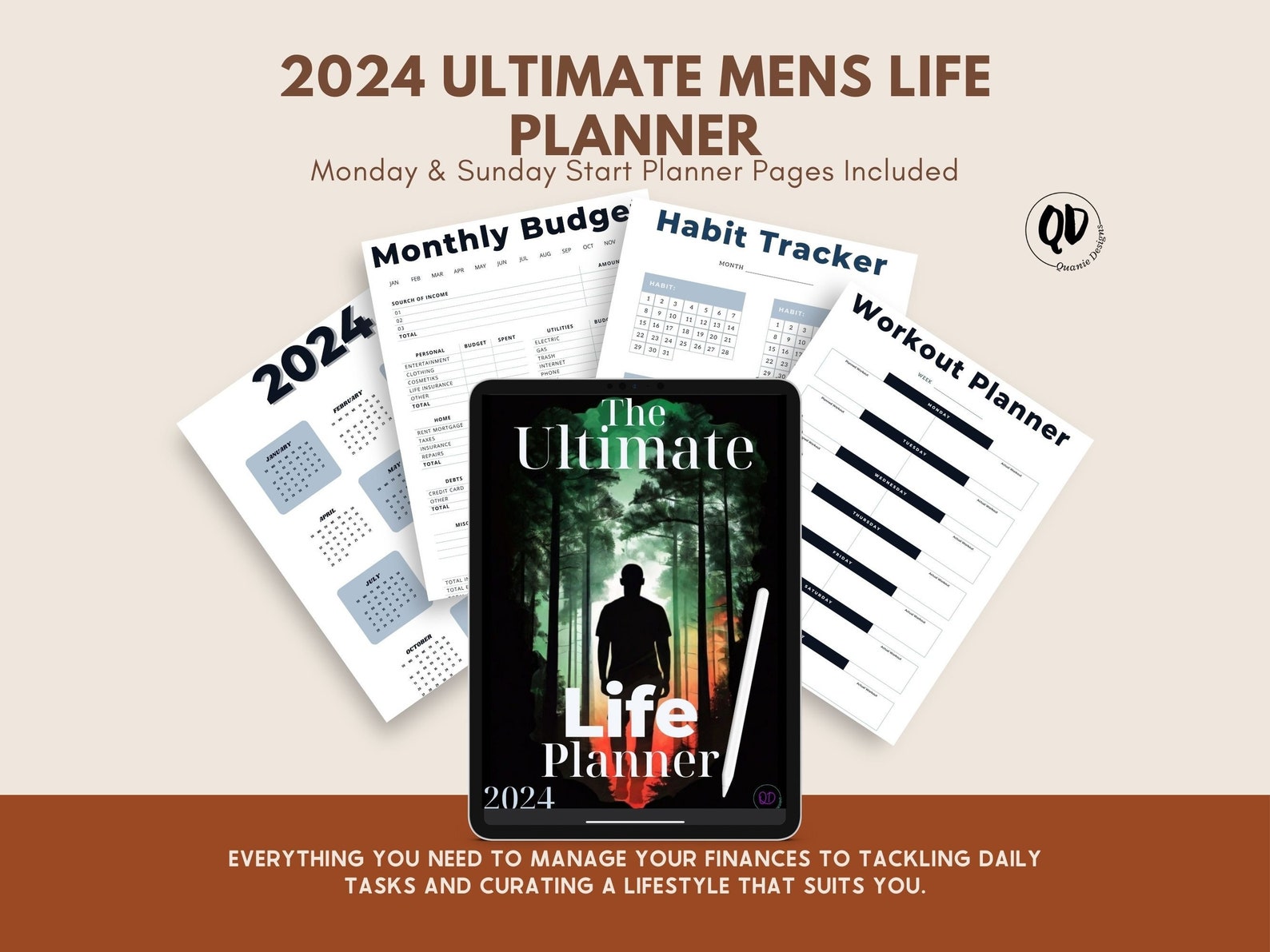 The Ultimate Mens 2024 Life Planner Printable and Digital PDF, All in ...