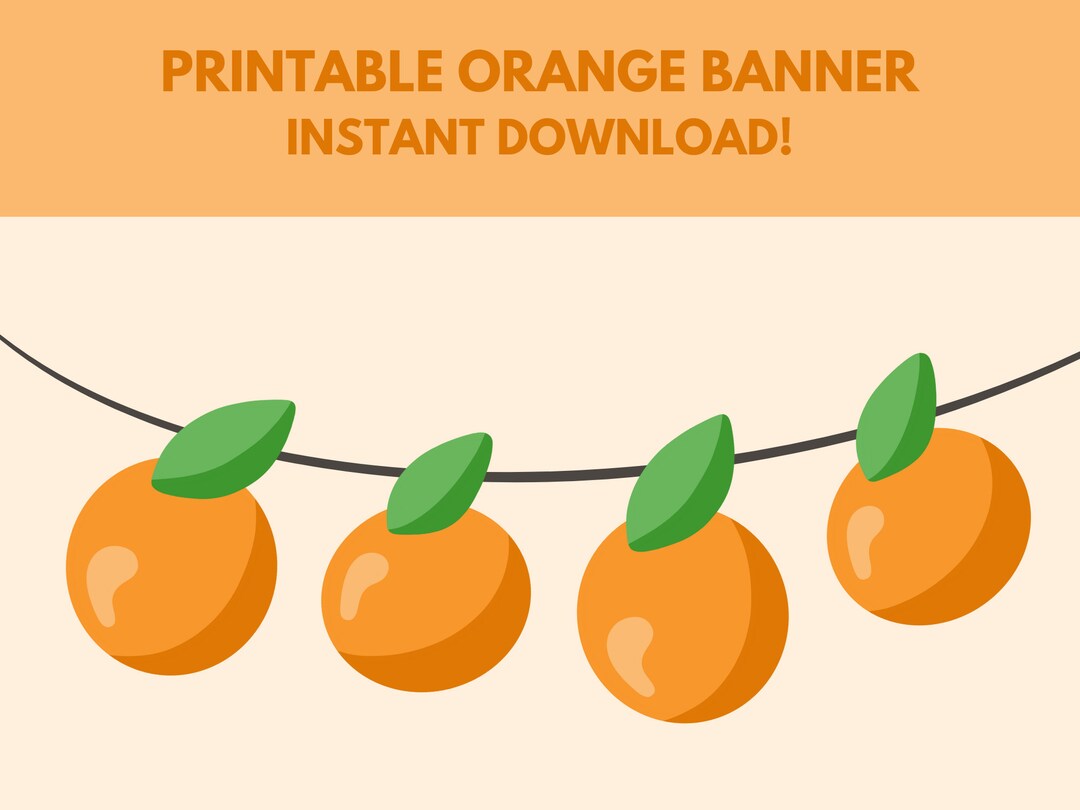 Printable Orange Banner DIY Orange Garland Orange Gift Tags - Etsy