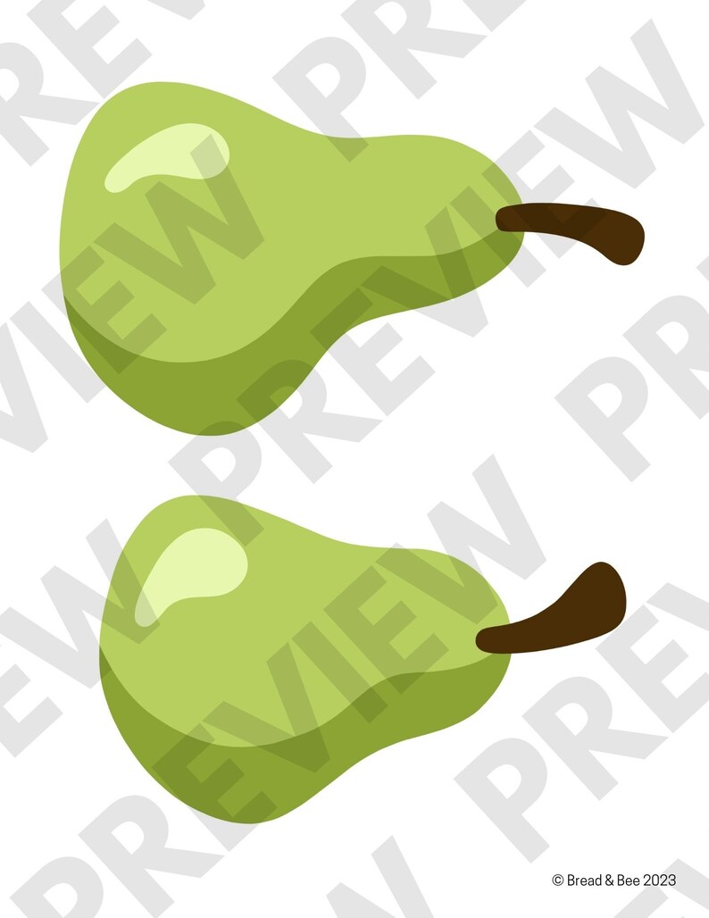 Printable Pear Banner, DIY Pear Garland, Instant Download, Pear Gift ...