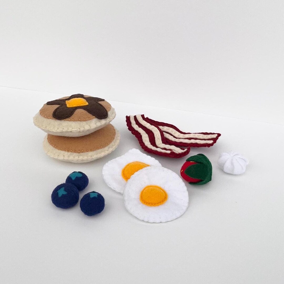 Felt Pancake Breakfast Set, Felt Play Food, Montessori Play Kitchen ...