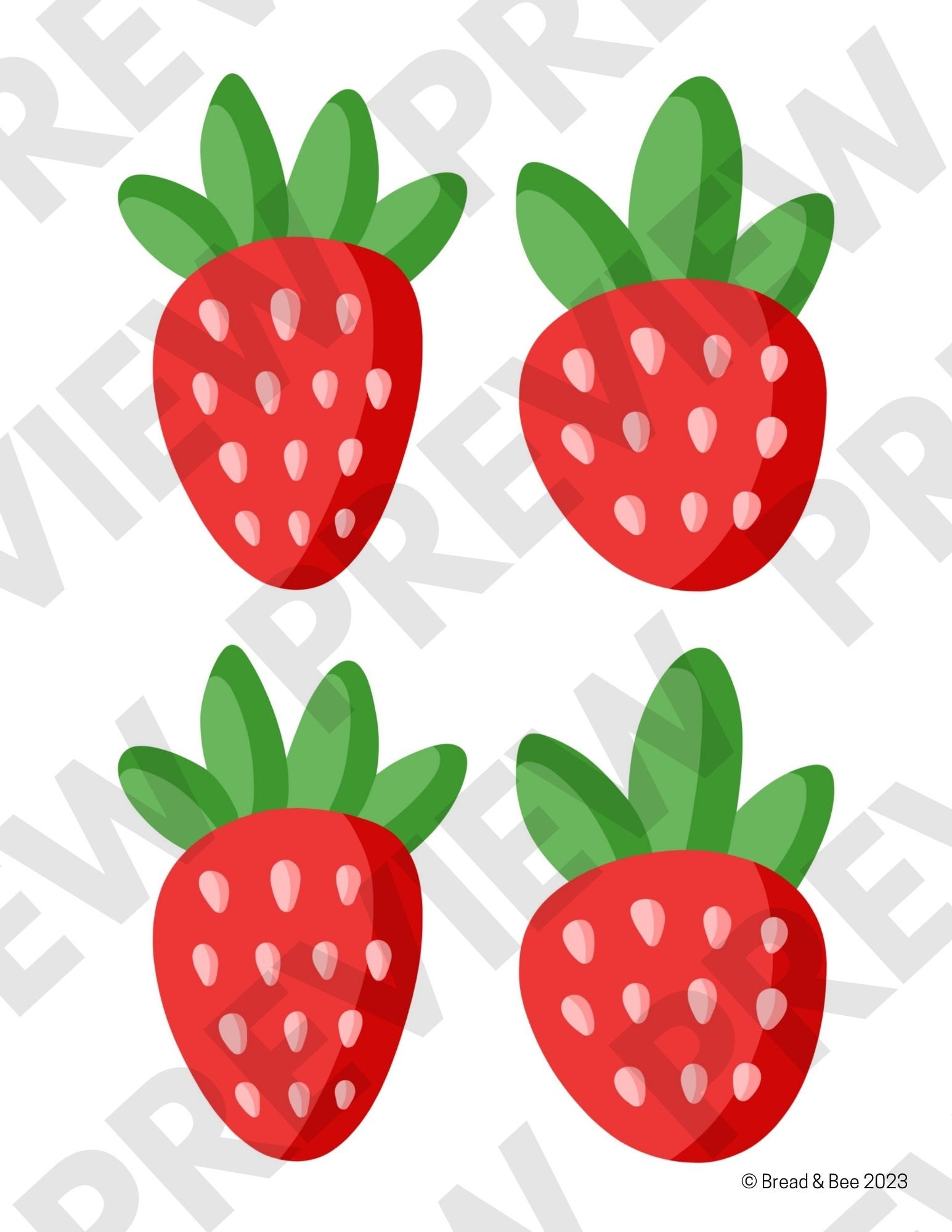 Printable Strawberry Banner, DIY Strawberry Garland, Instant Download ...