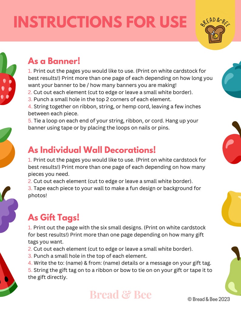 Printable Grape Banner, DIY Grape Garland, Instant Download, Grape Gift ...