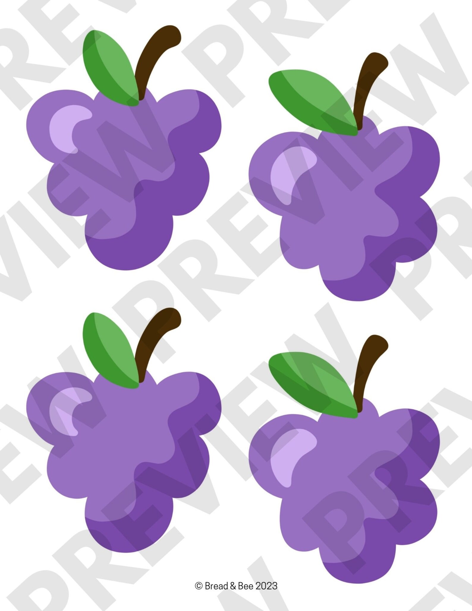 Printable Grape Banner, DIY Grape Garland, Instant Download, Grape Gift ...