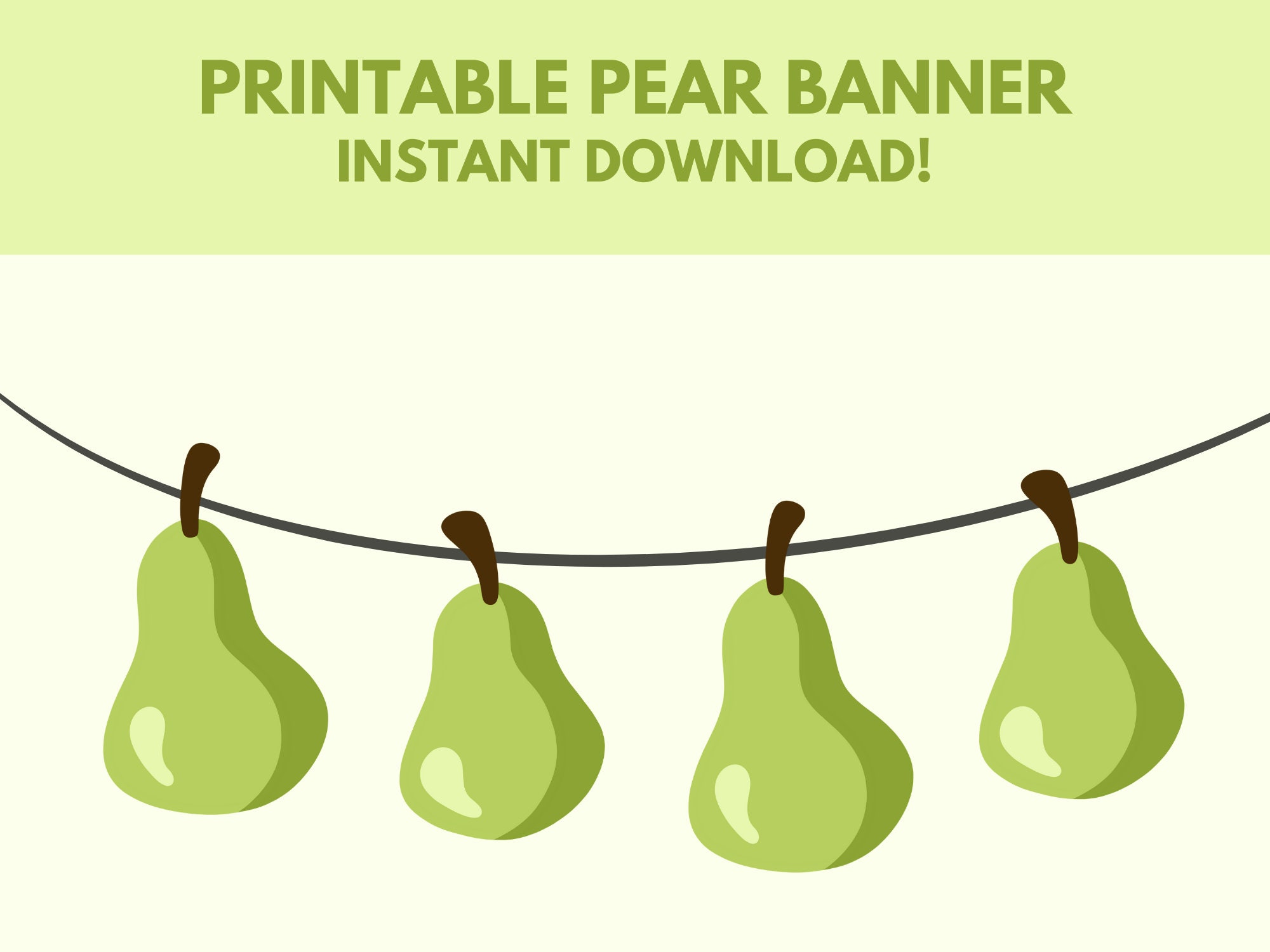 Printable Pear Banner DIY Pear Garland Instant Download - Etsy