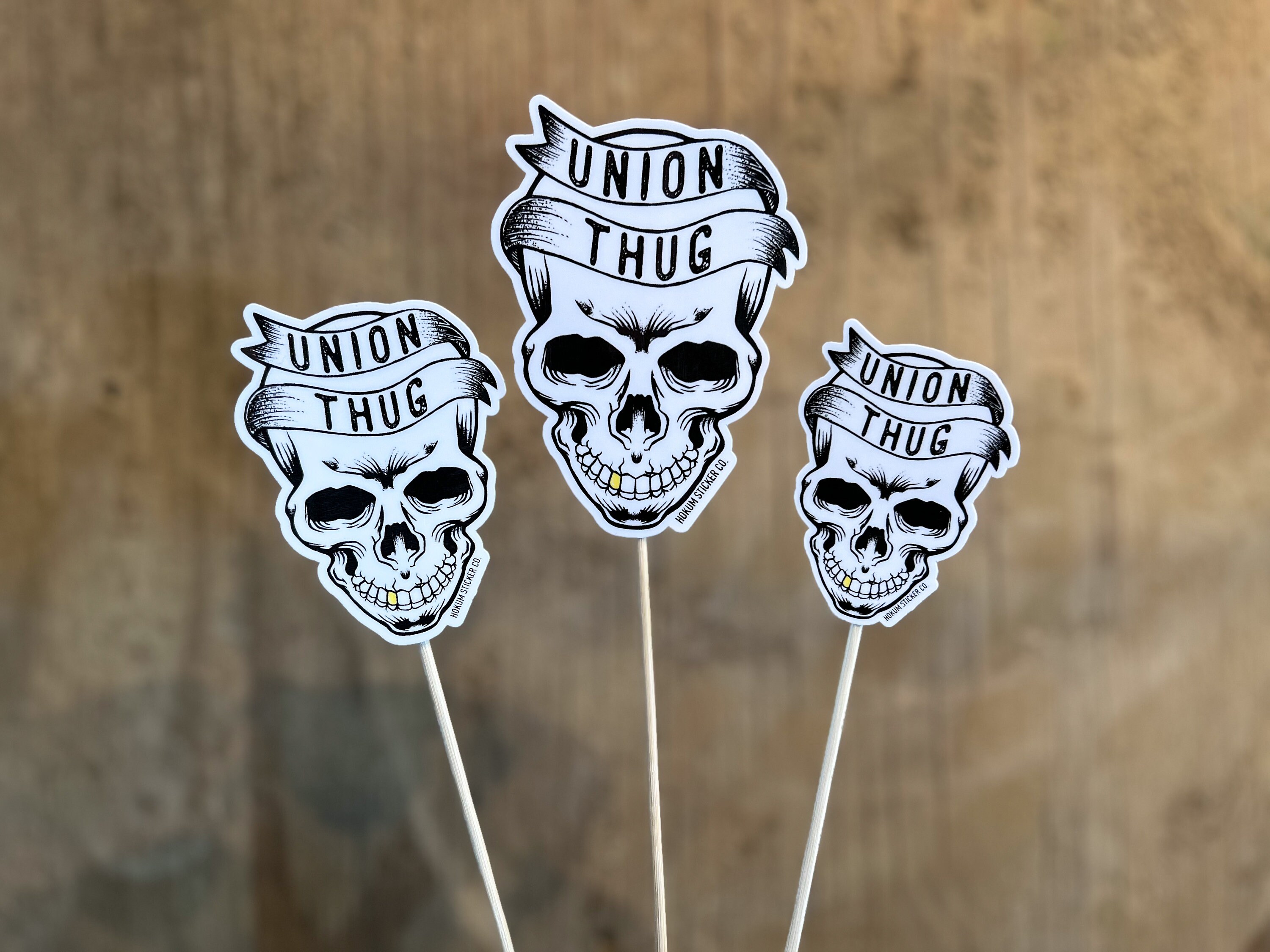 Union Thug Skull Hard Hat Sticker Lineman Blue Collar Trade - Etsy