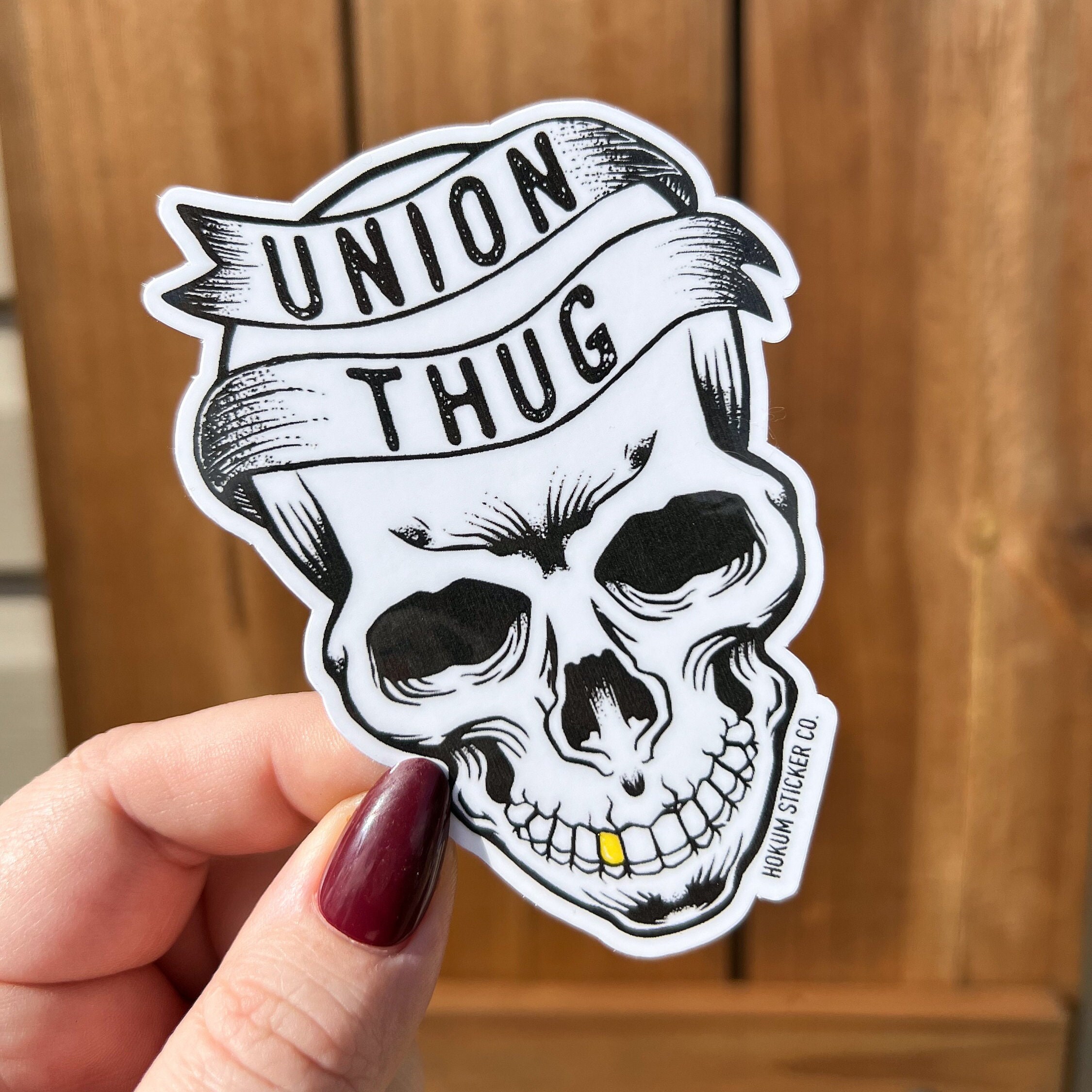 Union Thug Skull Hard Hat Sticker Lineman Blue Collar Trade - Etsy
