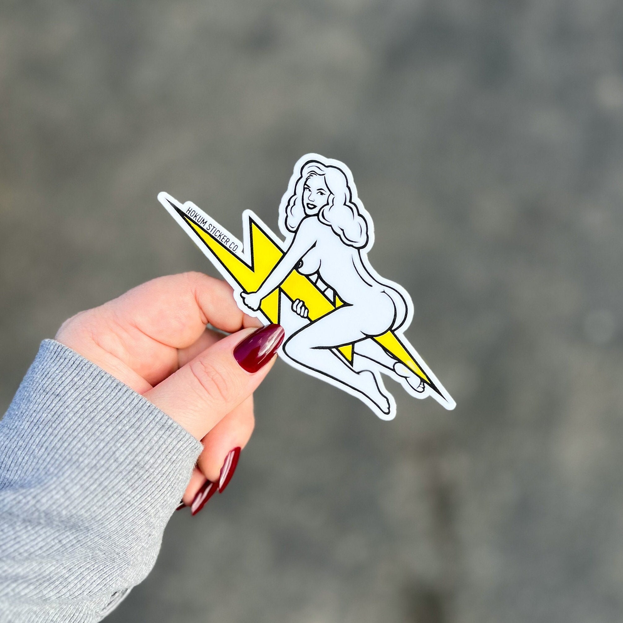 Jane Pinup Lightning Bolt Sticker Lineman Hard Hat - Etsy