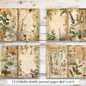 Vintage Botanical Junk Journal Kit | Printable Herbal Journal Pages ...