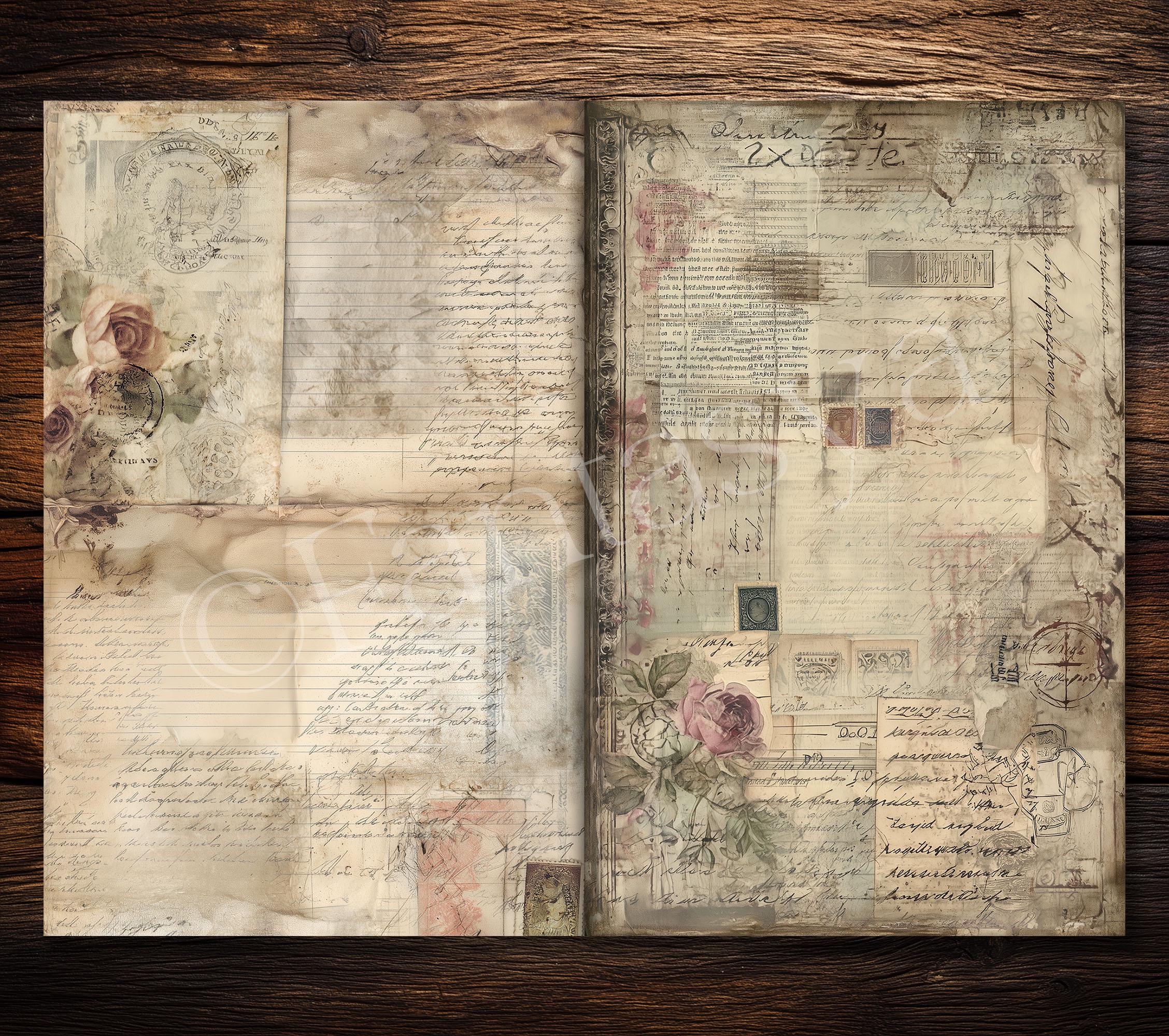 Timeless Archives Junk Journal Kit, Vintage Ephemera, Shabby Chic ...