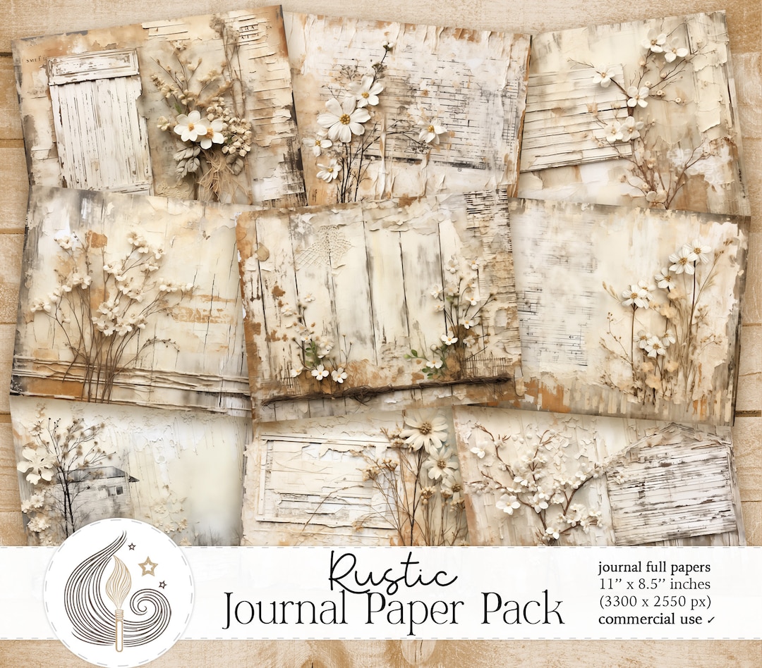 Rustic Natural Texture Junk Journal Papers: Neutral Earthy Backgrounds ...