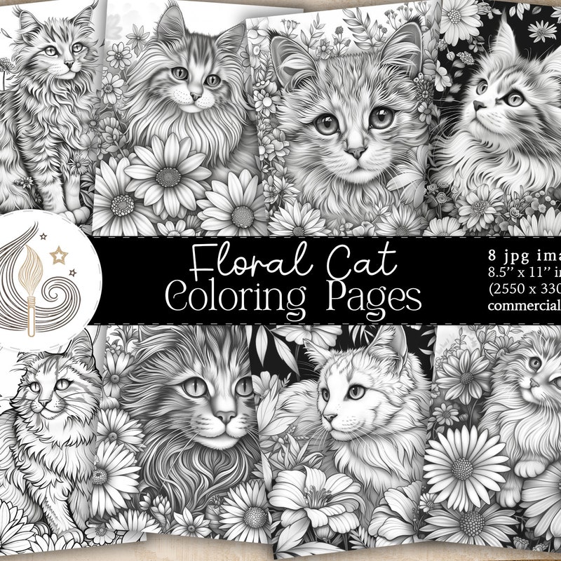 Garden Cats Coloring Book - Etsy UK