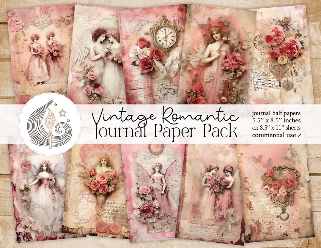 Vintage Romantic Junk Journal Kit | Journal Printable | Valentines Junk ...