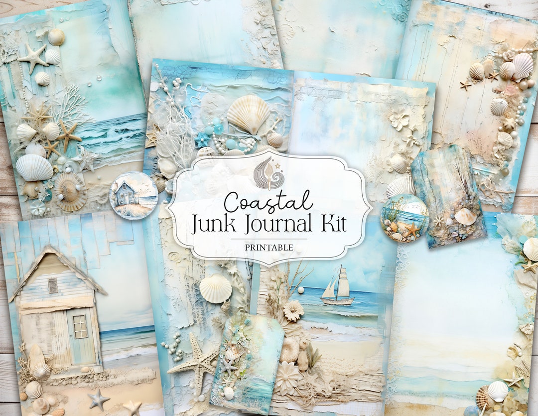 Coastal Junk Journal Kit: Beach Cottage Printable Pages & Ephemera - Etsy