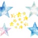 Watercolor Stars Clipart | Digital Download | Hand Painted Stars Png ...