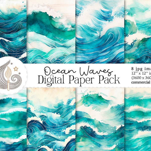 Waves Watercolor - Etsy