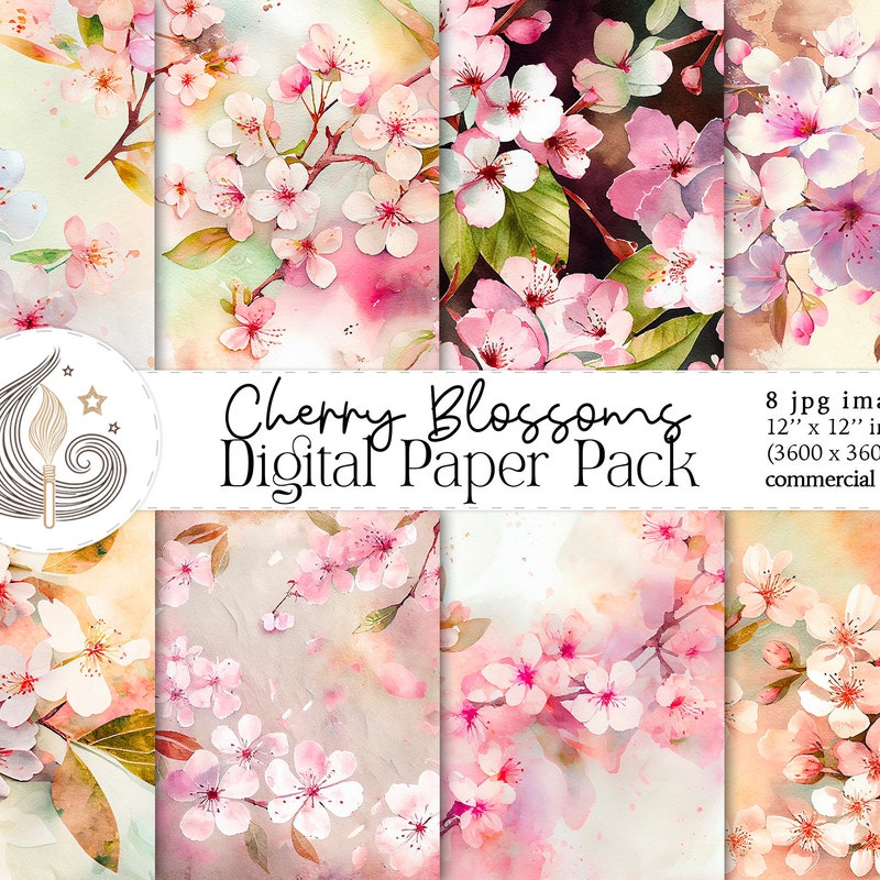 Cherry Digital Paper - Etsy