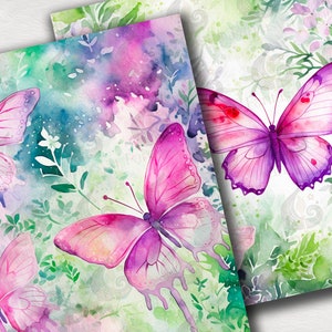 Butterfly Garden Digital Paper | Scrapbook Papers | Digital Background ...