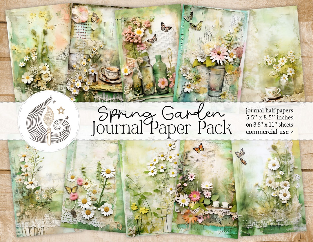 Spring Journal Kit | Garden Ephemera | Scrapbook Paper | Craft Supplies ...