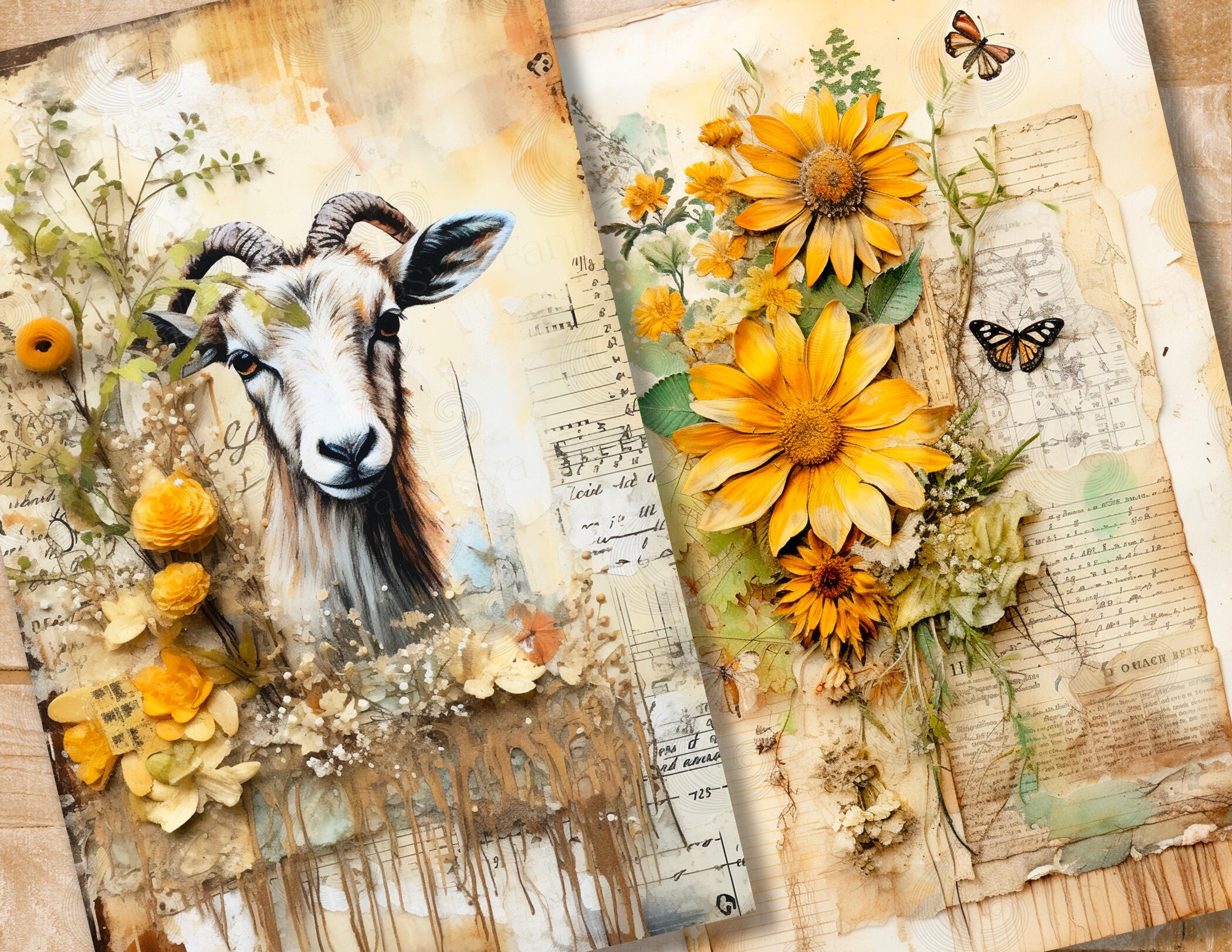 Junk Journal Rustic Style Country Journal Pages Card - Etsy