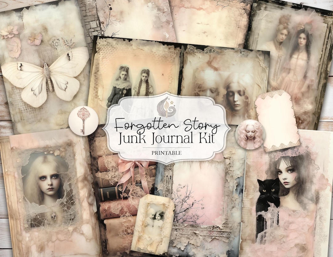 Forgotten Story Junk Journal Kit: Vintage Gothic Collage Printable ...