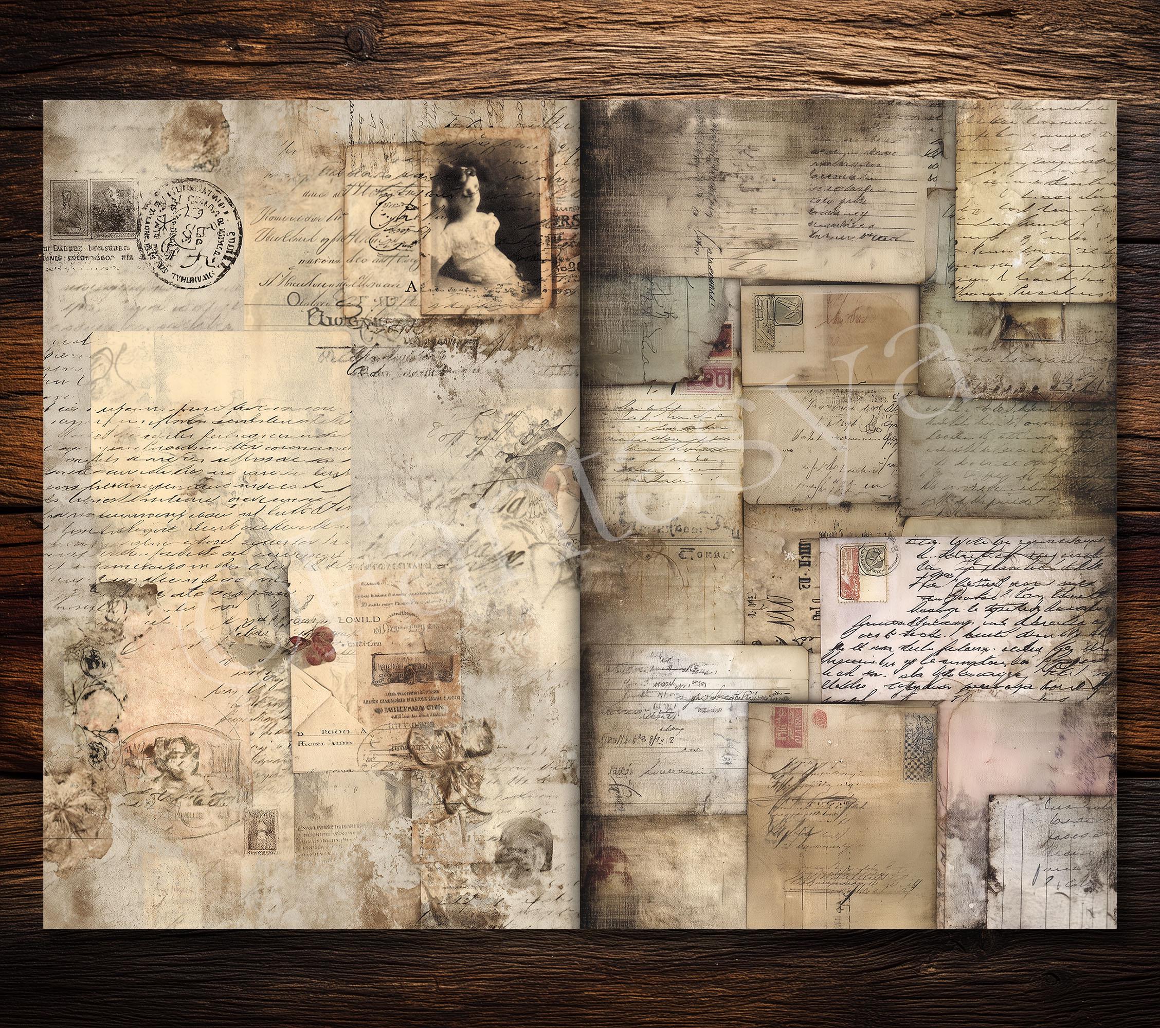 Timeless Archives Junk Journal Kit, Vintage Ephemera, Shabby Chic ...