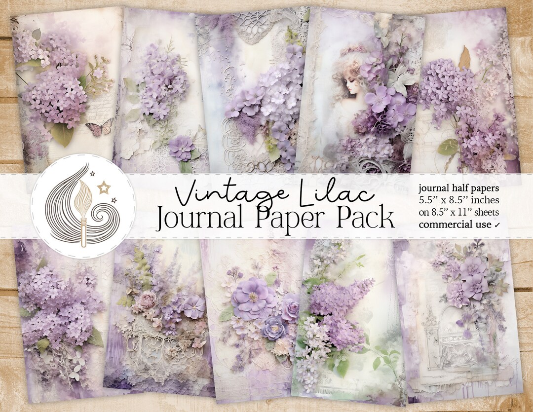 Vintage Lilac Junk Journal Kit | Shabby Chic Spring Floral Journal ...